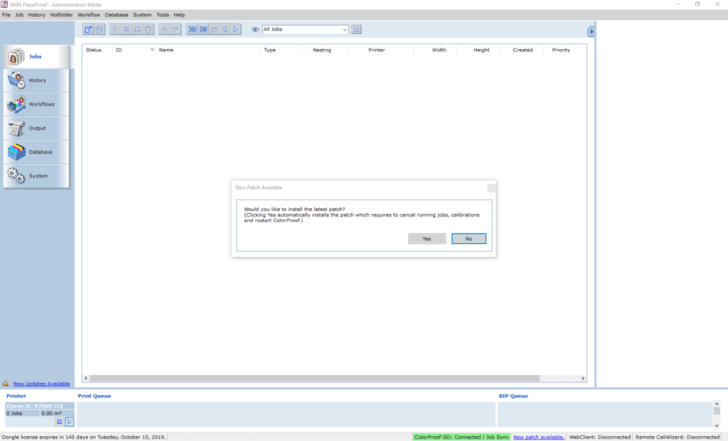GMG ColorProof 5.11- Benachrichtigungen über neue Software-Updates ...